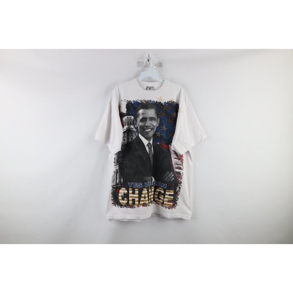 Vintage | Shirts | Vintage Mens Xl Barack Obama Yes We Can Change All ...